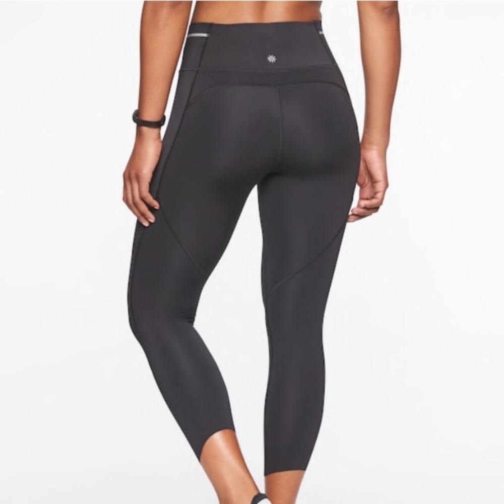 Athleta Sonic Running Capri Black Leggings - Gem